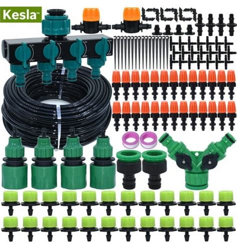 텃밭 관수자재 물방울 분수 호스 잔디 스프링클러 5m 35m 마이크로 관개 급수 키트 자동 정원 47mm 시스템 꽃 잔디용 조절 가능한 드리퍼 포함 티몬