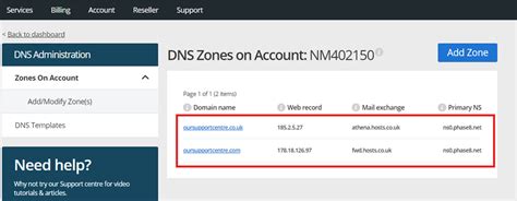 accessing your dns zone files support centre uk