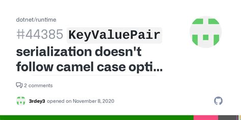 `keyvaluepair` Serialization Doesnt Follow Camel Case Option In `systemtextjson` · Issue