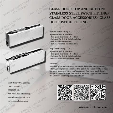 Securelution Global Glass Door Top And Bottom Stainless Steel Patch