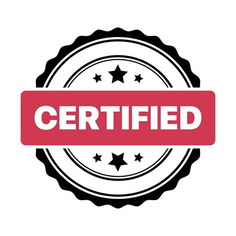 Certified Seal Stamp Red Black 16283887 Vector Art At Vecteezy