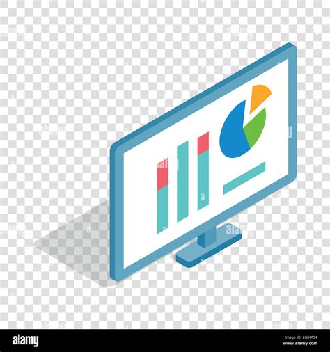 Monitor With Charts Isometric Icon Stock Vector Image And Art Alamy