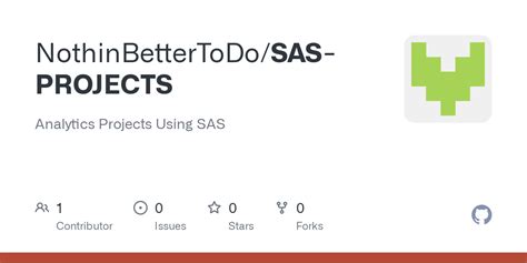 github nothinbettertodo sas projects analytics projects using sas