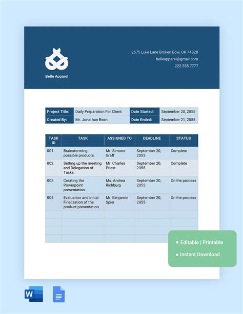 Rolling Action Item RAIL Template In Word Google Docs Download Template Net