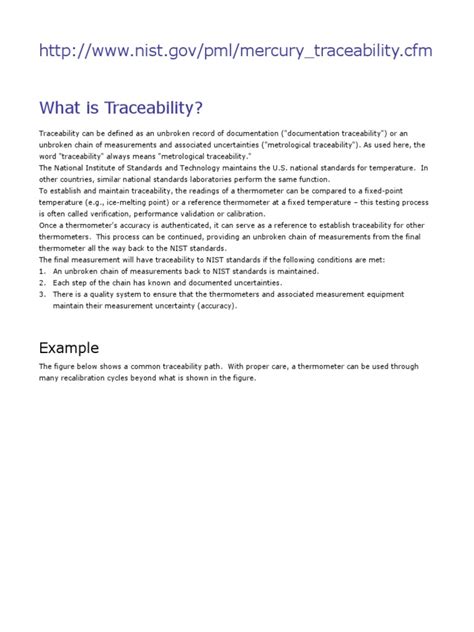 Nist Traceability Calibration Scientific Observation