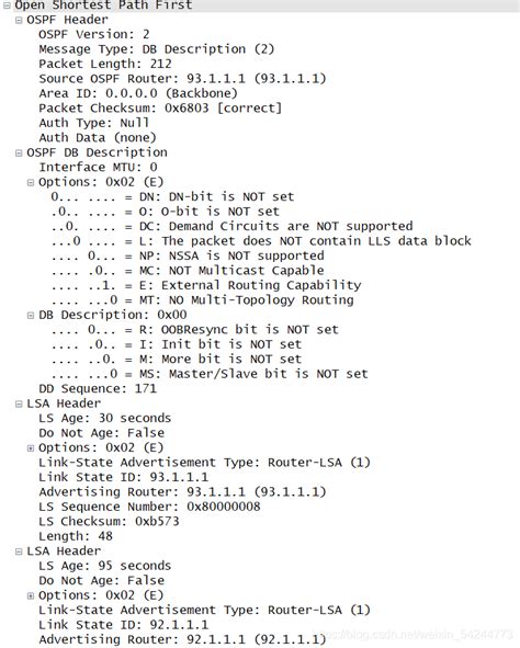 ospf的数据包抓包分析 ospf抓包分析 csdn博客
