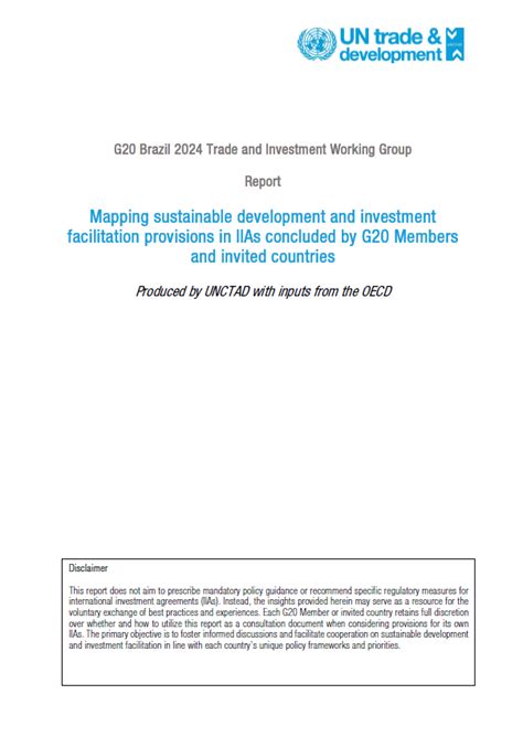 UNCTAD Report Mapping Sustainable Development And Investment