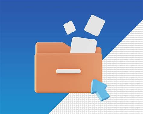 Ui Ux 웹 모바일 앱 소셜 미디어 광고에 대한 폴더 파일 그림 아이콘 클릭의 3d 렌더링 프리미엄 Psd 파일