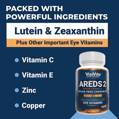 Premium Sugar Free Areds 2 Eye Vitamins For Adults Lutein For Eye