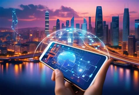 Artificial Intelligence Looking At Smart City Stock Illustration Illustration Of Concept Head