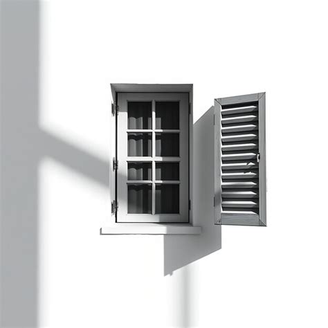 Photo Of Wooden Window Shutter Shadow Casting Bold Rectangular Shapes Sharp Linear Edges Suggest