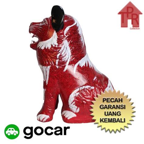 Jual Gerabah Celengan Tanah Liat Macan Duduk Size Jumbo T57 Orange