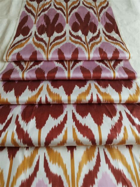 Handwoven Floral Design Soft Pure Silk Ikat Fabric Etsy