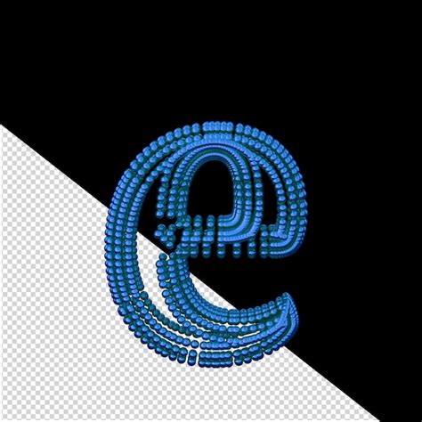 작은 파란색 구체 문자 E의 상징 프리미엄 Psd 파일