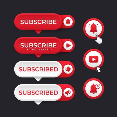 Premium Vector Subscribe Button Set