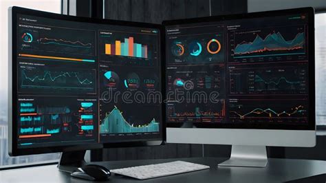 Data Analysis Dashboard With Complex Visualizations Displayed On Dual
