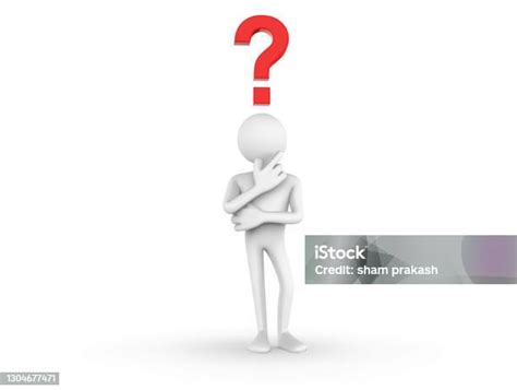 그의 머리 위에 물음표 기호와 함께 생각에 포즈를 서 만화 남자의 3d 그림 등장인물에 대한 스톡 사진 및 기타 이미지 등장인물 말풍선 물음표 Istock