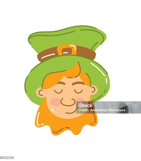 녹색 모자 캐릭터 성 패트릭의 날에 레프 러콘 벡터 일러스트 레이 션 플랫 스타일 St Patricks Day에 대한 스톡