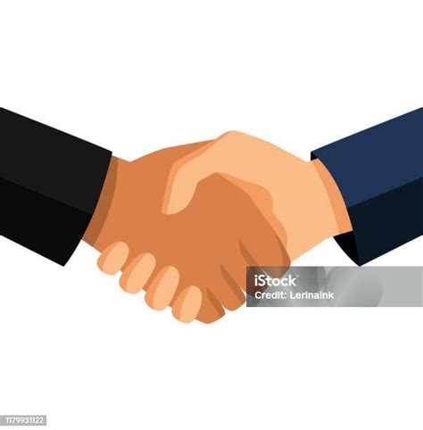 비즈니스 핸드셰이크 아이콘입니다 비즈니스 파트너의 악수 비즈니스 핸드셰이크 성공적인 거래 흰색 배경에서 격리된 벡터 플랫 스타일 아이콘 개념에 대한 스톡 벡터 아트 및 기타