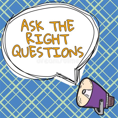 Writing Displaying Text Ask The Right Questions Word Written On Look