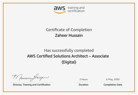 Zaheer Hussain On Linkedin Aws Certified Solutions Architect Associate Digital