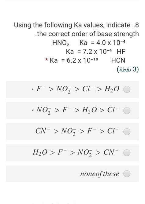 solved using the following ka values indicate 8 the