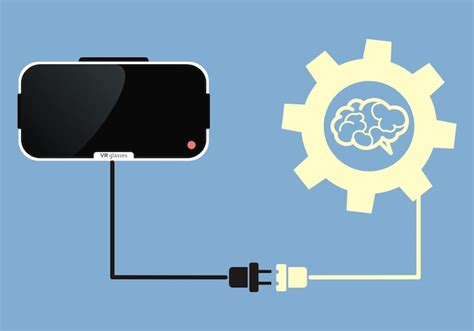 Premium Vector Virtual Reality Glasses Connect To Brain