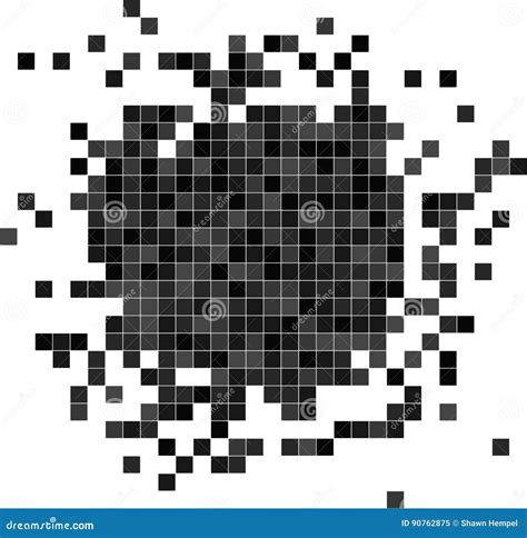 Monochrome Grayscale Abstract Pixelated Splash Stock Illustration