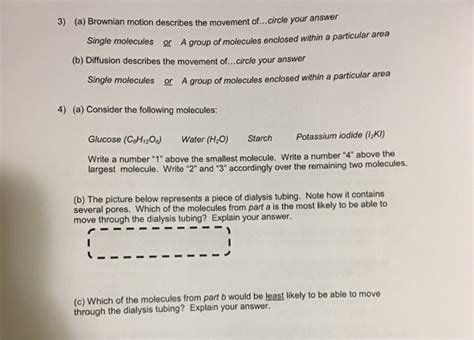Solved 3 A Brownian Motion Describes The Movement