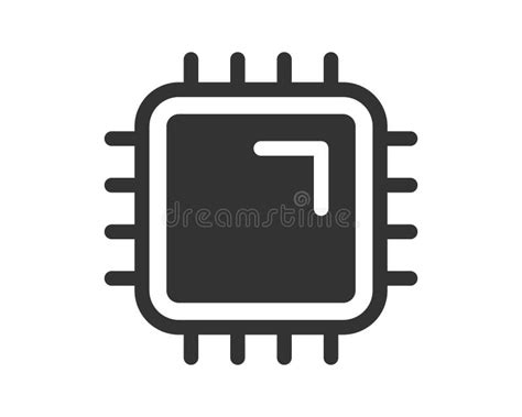 Minimalist Icon Depicting A Computer Chip Symbolizes Technology Data