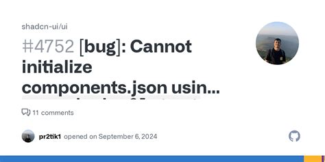 Bug Cannot Initialize Components Json Using Npx Shadcn Latest Init After Manual