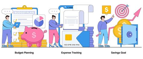 Budget Planning Expense Tracking Savings Goal Concept With Character