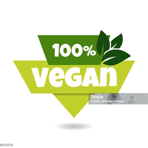 100 비건 스티커 라벨 배지 및 로고 생태 아이콘입니다 비건 제품을 위한 녹색 잎이 있는 로고 템플릿입니다 흰색 배경에 분리된