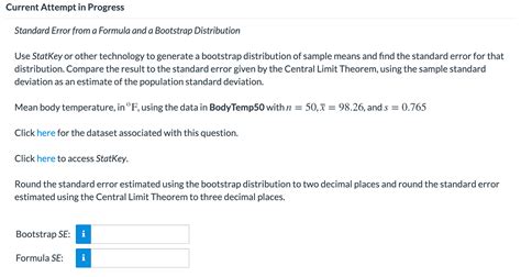 Solved Current Attempt In Progress Standard Error From A Chegg
