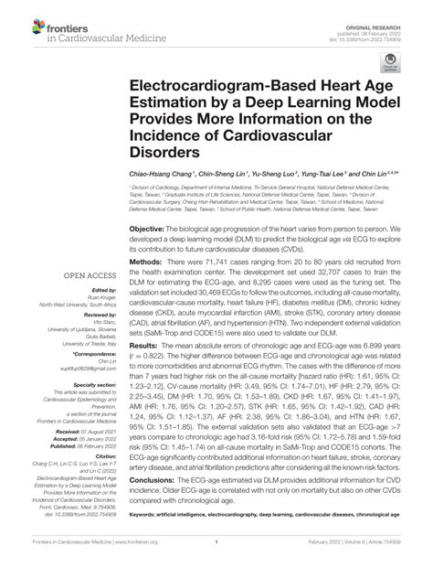 Pdf Electrocardiogram Based Heart Age Estimation By A Deep Learning Model Provides More