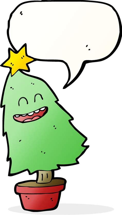 árbol De Navidad Bailando Dibujos Animados Con Burbujas De Discurso 12350879 Vector En Vecteezy
