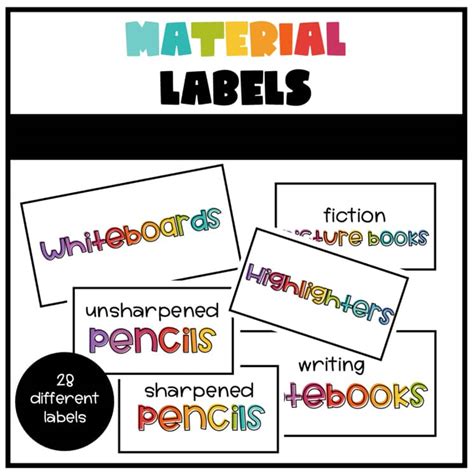 Colorful Classroom Material Labels Supply Labels By Hey Hey Lets Learn Today