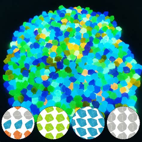 Badu Bg 300 бр Светещи камъни за открит двор Градински камъчета светещи в тъмно Декорация на