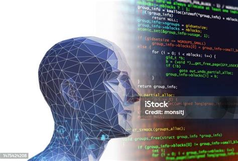 프로그래밍 코드 기술이 있는 Ai 홀로그램 그래픽의 3d 그림 말하기에 대한 스톡 사진 및 기타 이미지 말하기 Brand Name Online Messaging