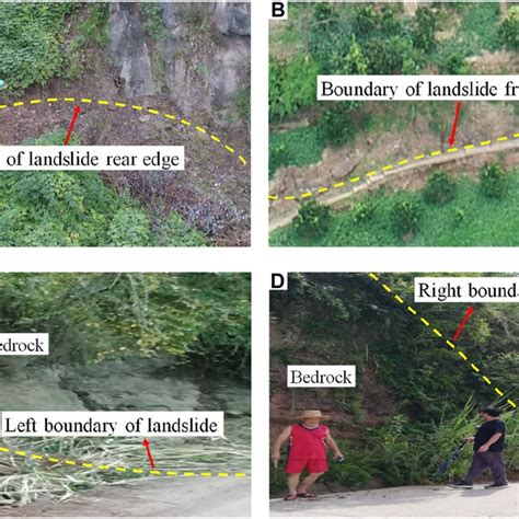 Landslide Boundary A The Rear Edge Of The Landslide B The Front Download Scientific