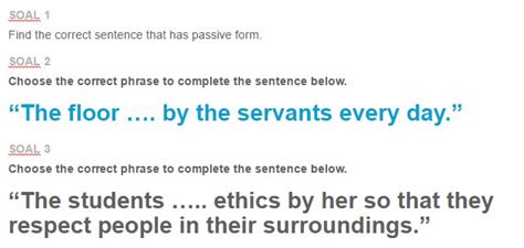 Contoh Soal Passive Voice In Various Tenses Materi Pendidikan Dasar