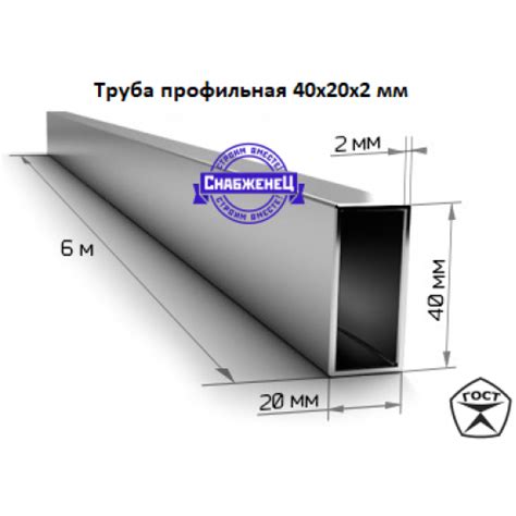 Труба профильная 40x20x2 мм (цена за метр) - купить не дорого оптом и в ...