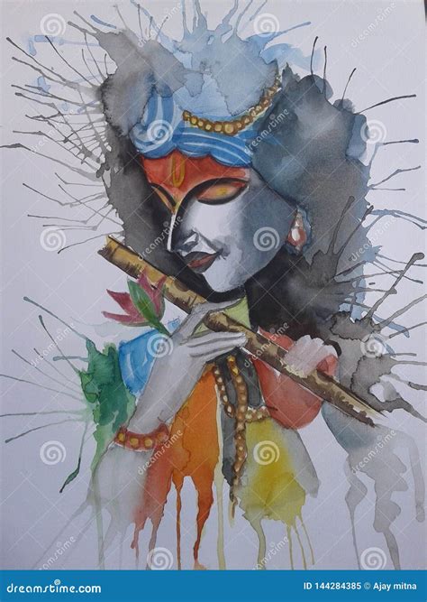 Amazing Lord Krishna Bhagwan Painting Editorial Photo Cartoondealer