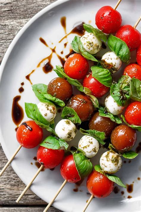 Caprese Skewers With Balsamic Drizzle