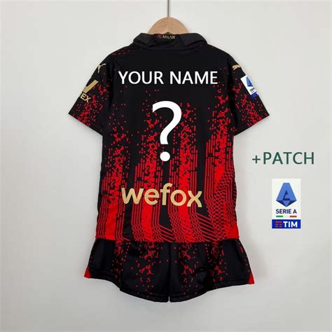 Ac Milan 4th Jersey 2223 Ventiladores Versión Kit Size16 2xl Puede