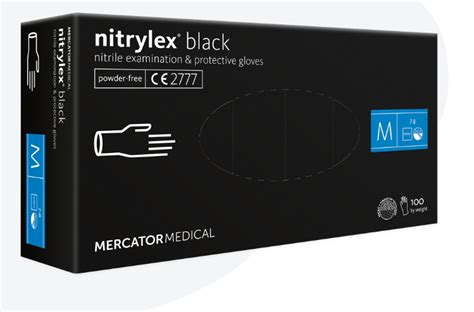Перчатки нитриловые текстурированные Nitrylex , черные, упаковка 50 пар ...