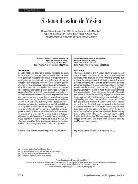 Pdf Salud Publica En Mexico Actual Dokumentips