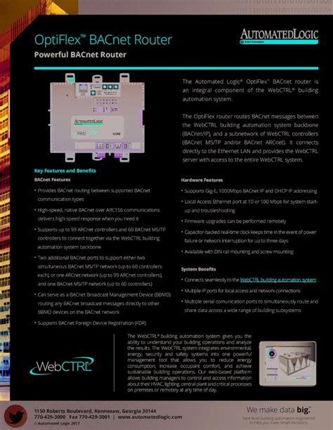 Pdf Optiflex Bacnet Router Automated Logic · Pdf Filethe Automated