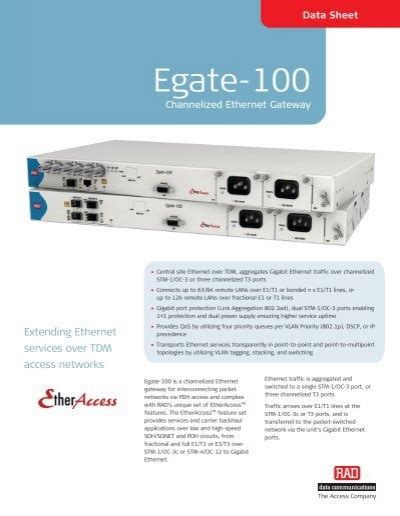 Egate 100 Gigabit Ethernet Over Tdm Aggregation Gateway Comtec
