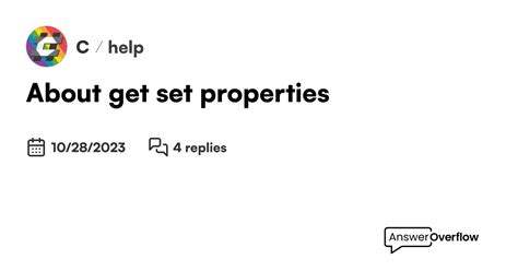 About Get Set Properties C